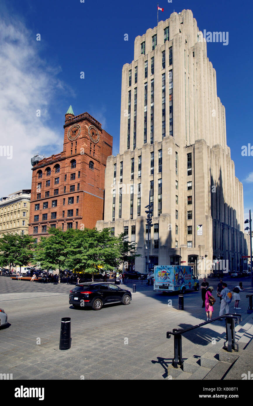 Place d'Armes plaza in Old Montreal,Quebec,Canada Stock Photo - Alamy