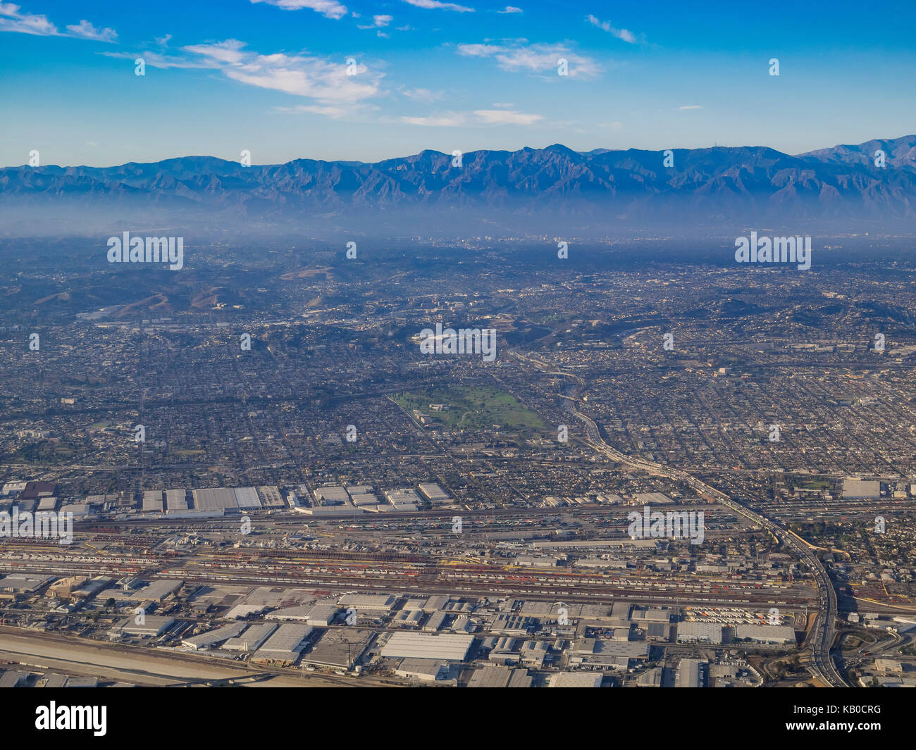 Aerial View Of Monterey Park Rosemead View From Window Seat In An