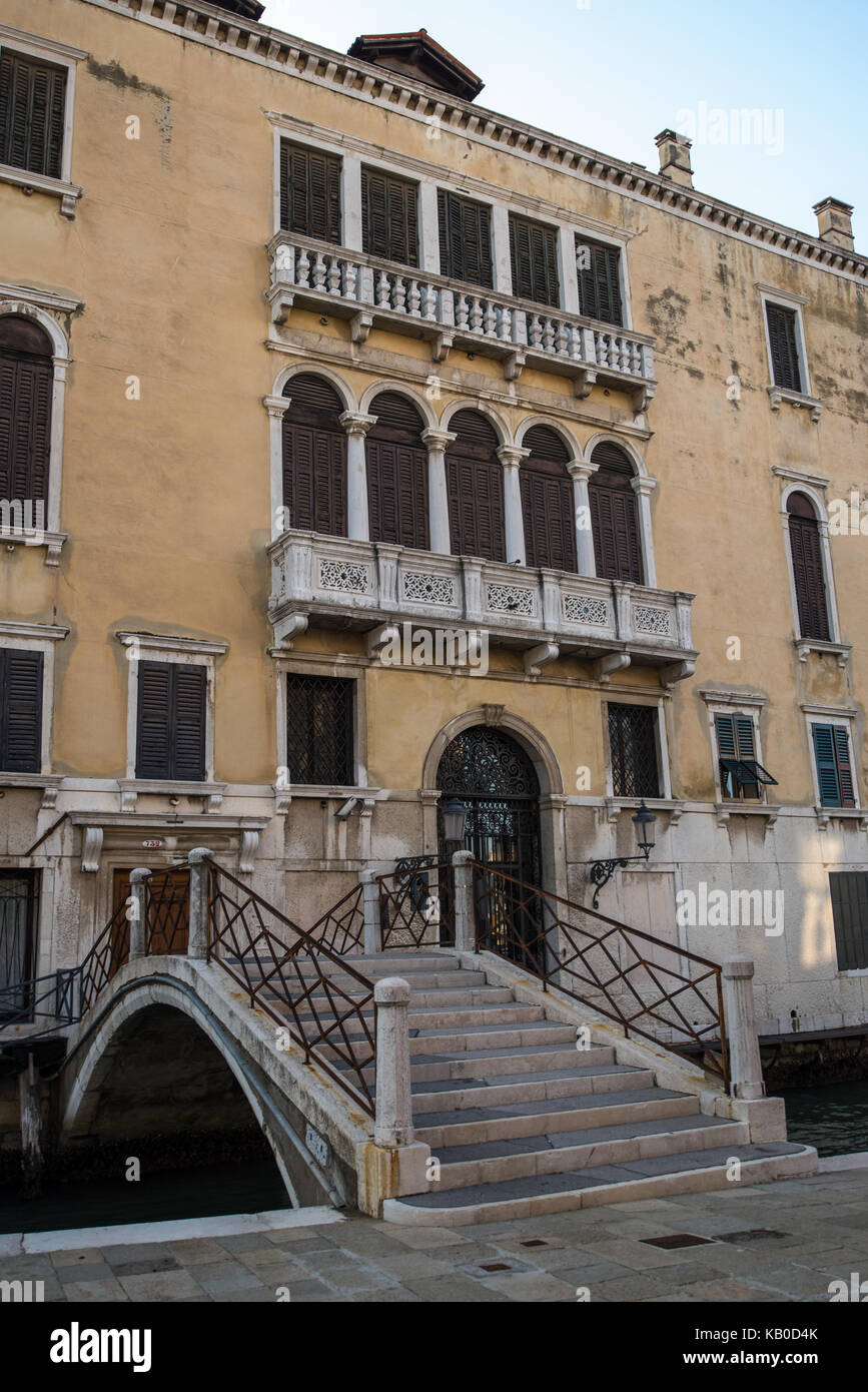 balcony in the classic Italian style in Venice Italy Stock Photo - Alamy