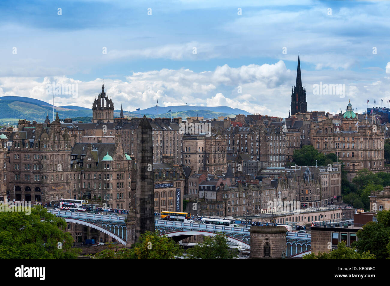 Edinburgh, Scotland - August 10, 2010: View of the city of Edinburgh in ...