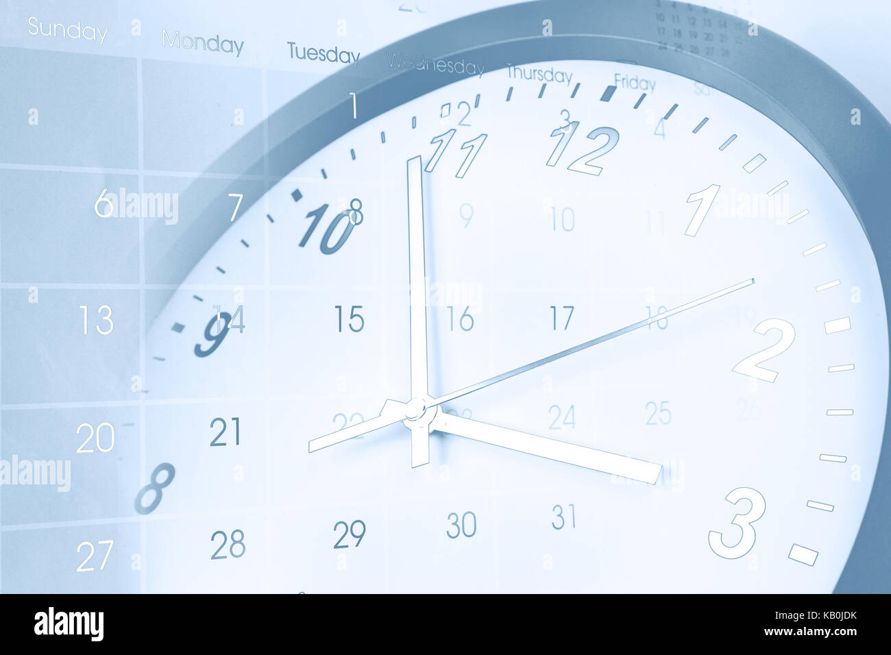 Clock face and calendar composite Stock Photo - Alamy
