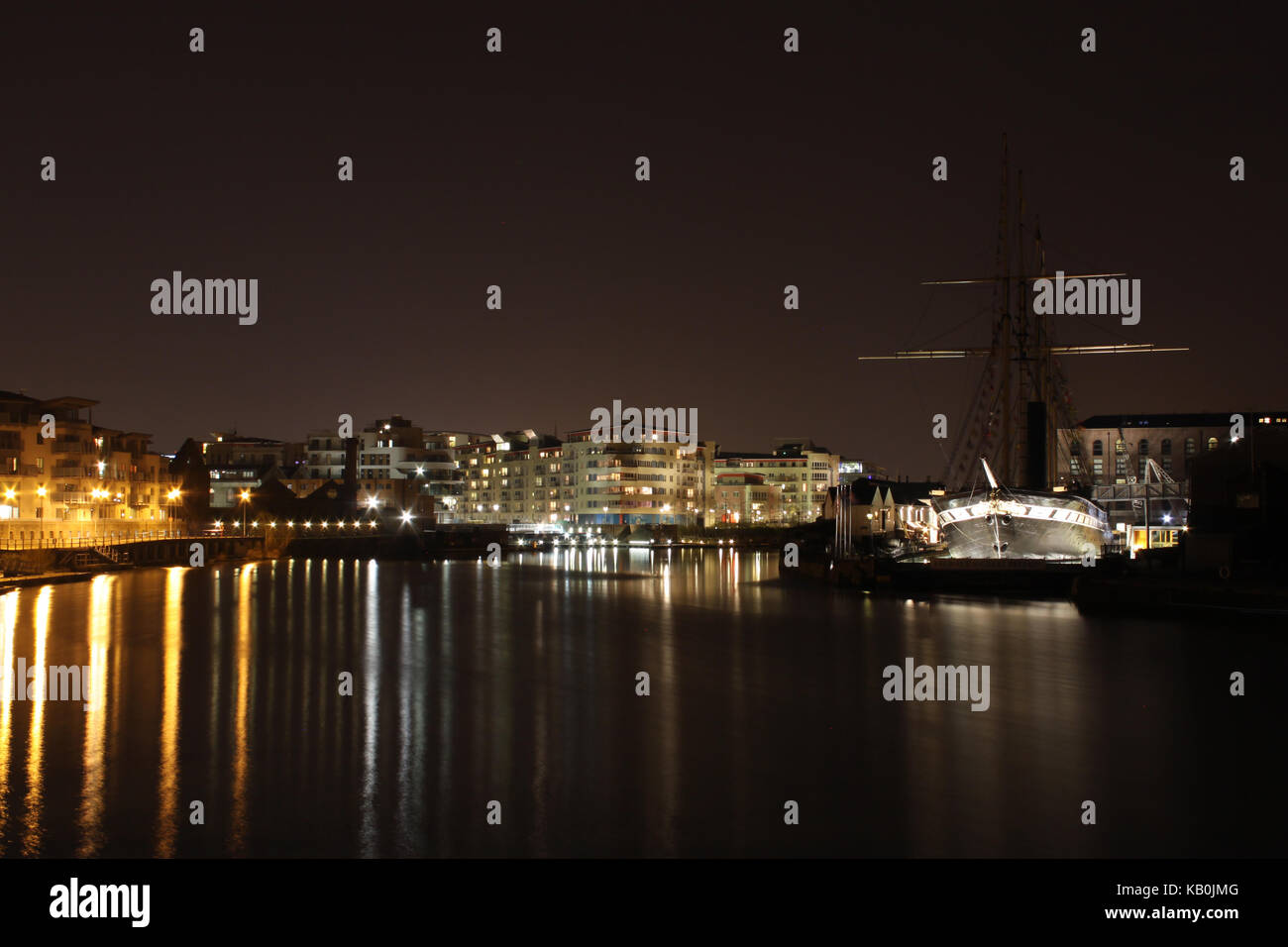 Steam Ship SS Great Britain at Night in Bristol Harbour Stock Photo - Alamy