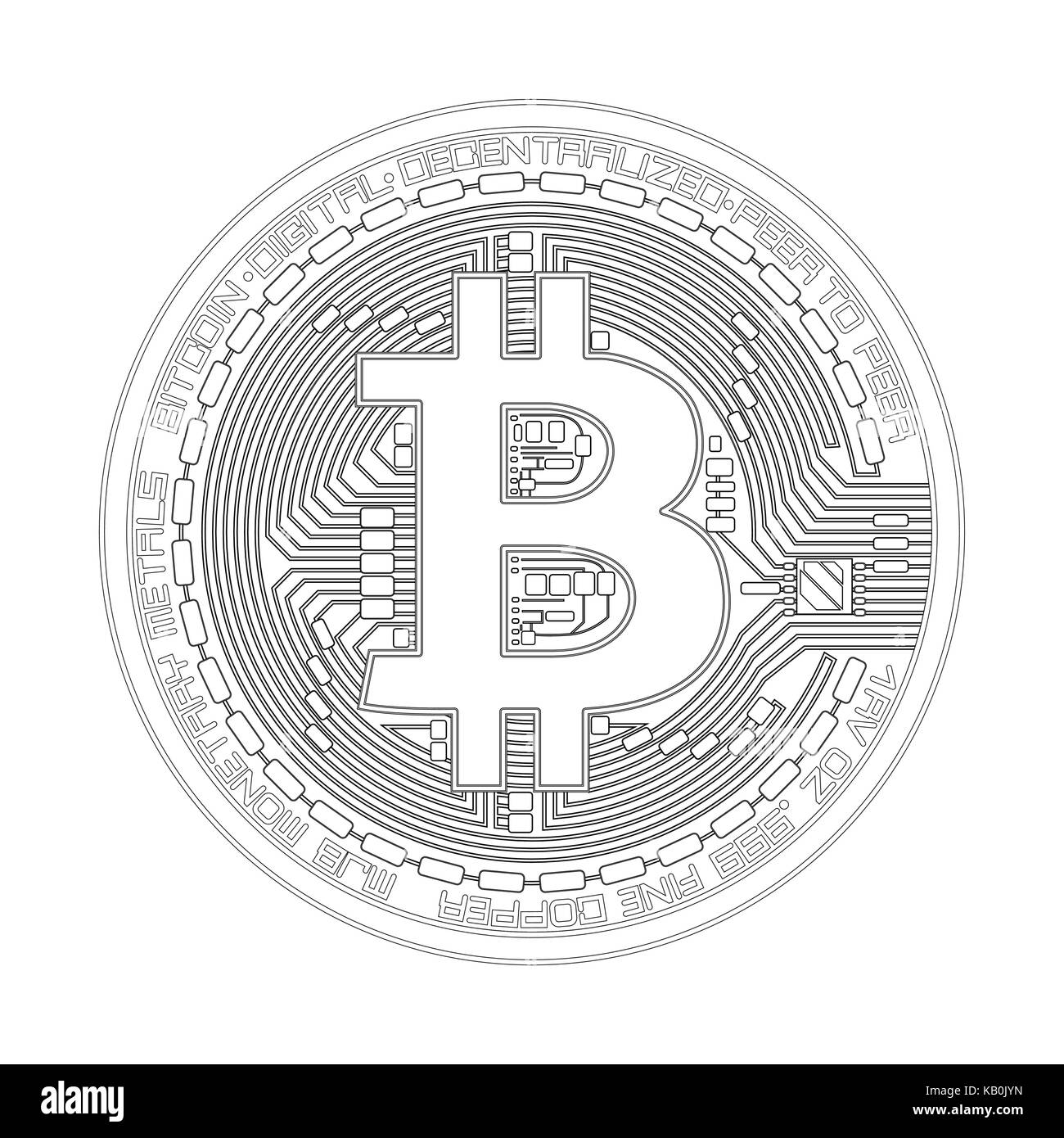 Crypto currency bitcoin black and white symbol Stock Vector Image & Art ...