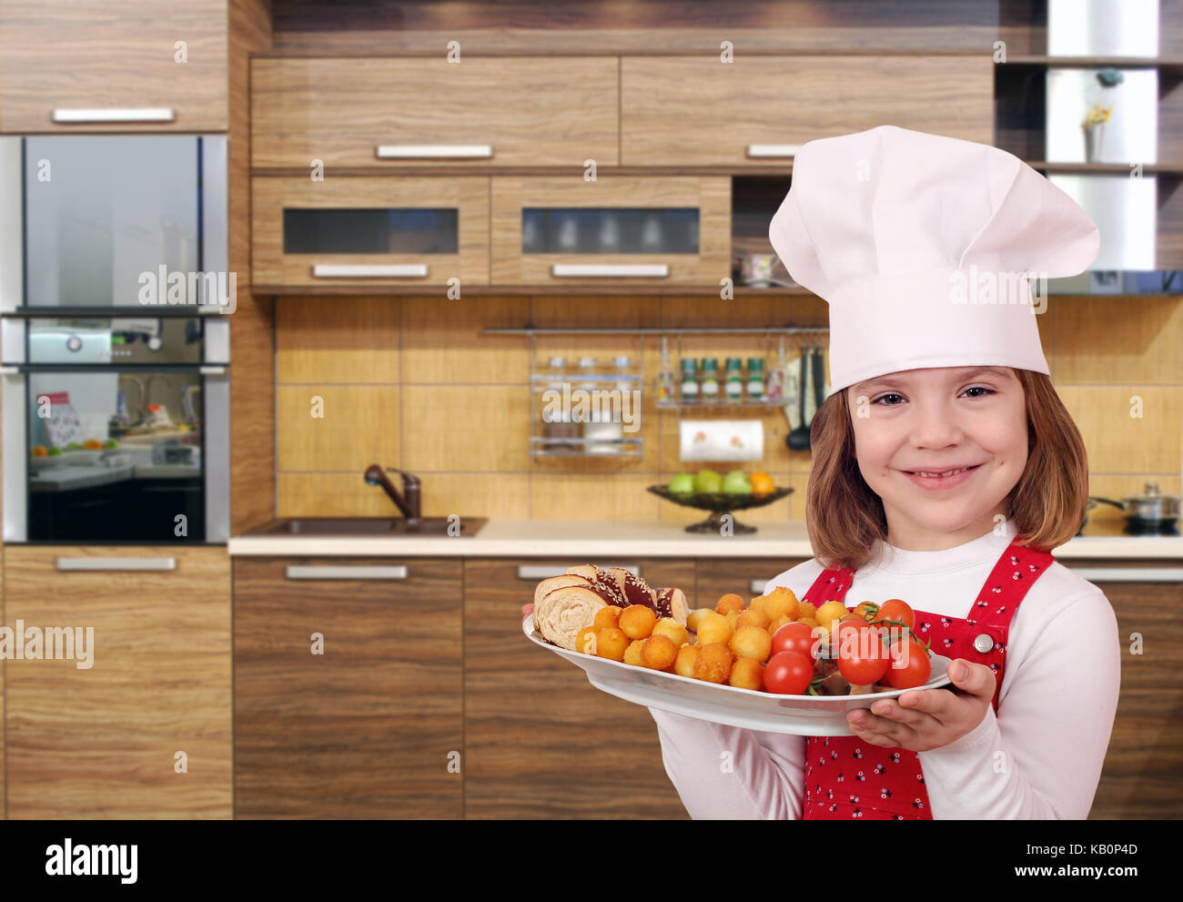 little girl cook with gourmet food in kitchen Stock Photo - Alamy