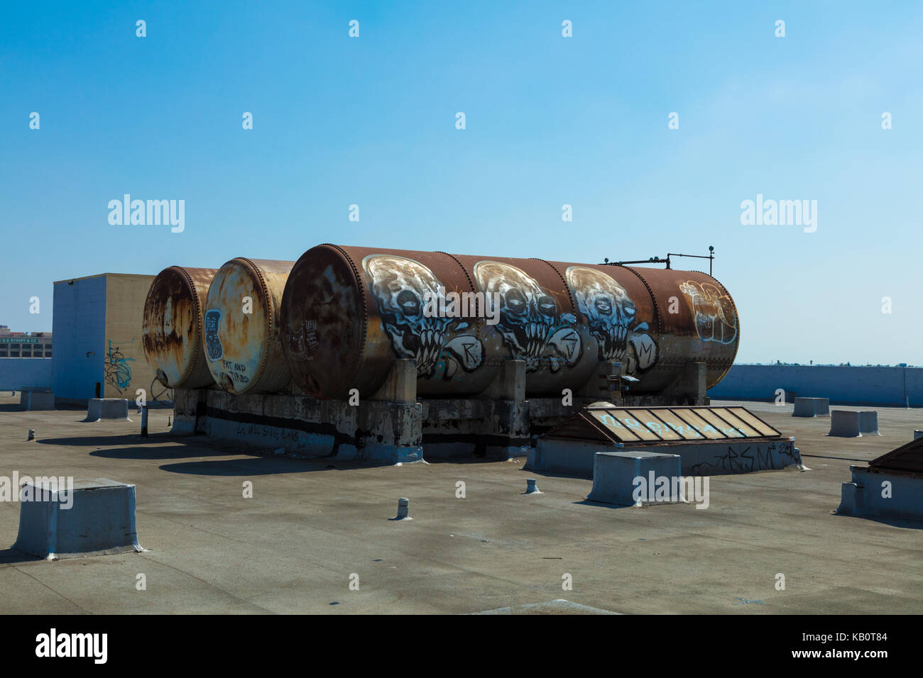 Vintage water tanks Stock Photo - Alamy
