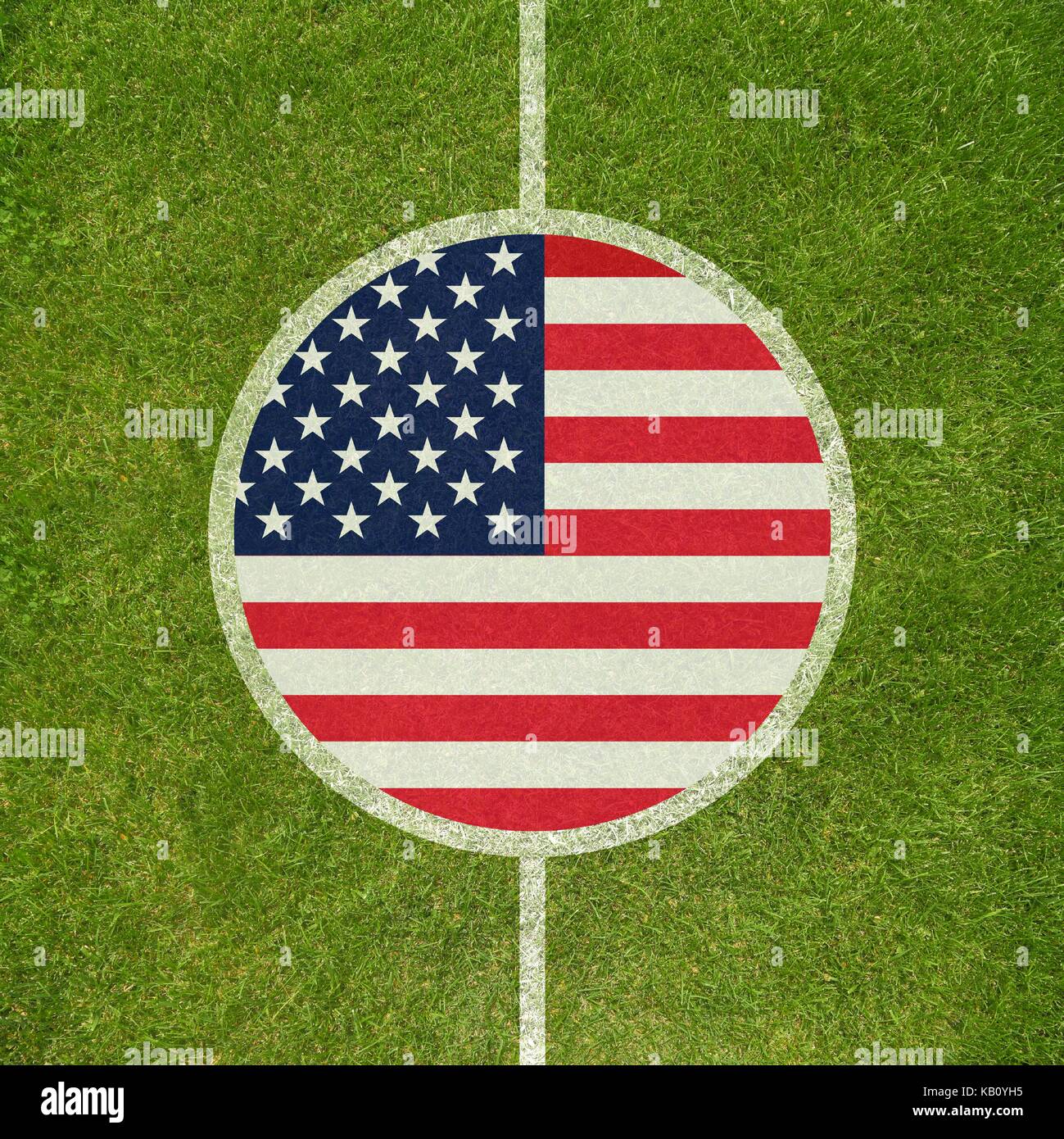 American flag football field hi-res stock photography and images - Alamy