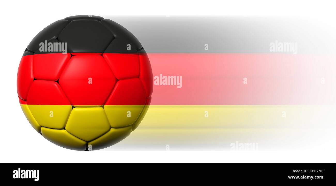 Soccer ball with German flag in motion isolated Stock Photo - Alamy