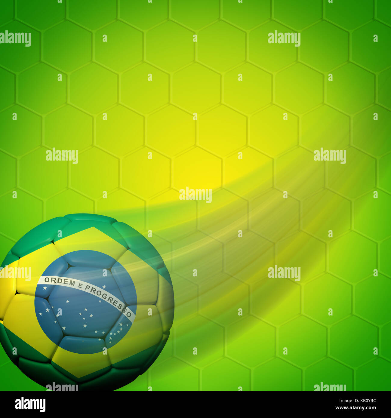 Soccer ball with Brazilian flag on color background Stock Photo - Alamy