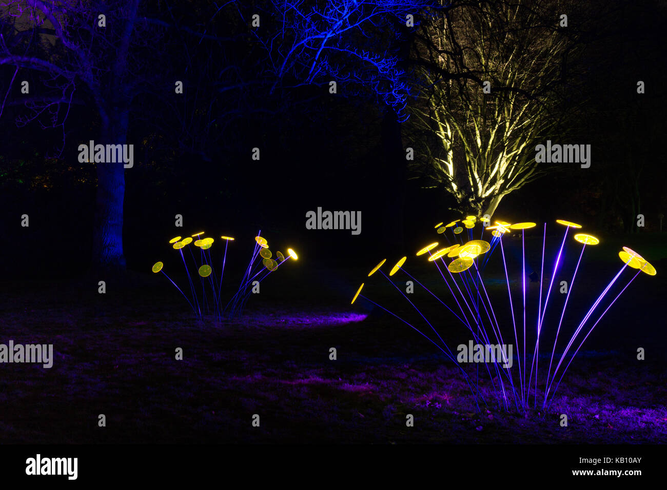 ESSEN, GERMANY - 28 FEBRUARY 2014. Parkleuchten in Grugapark Essen. A ...