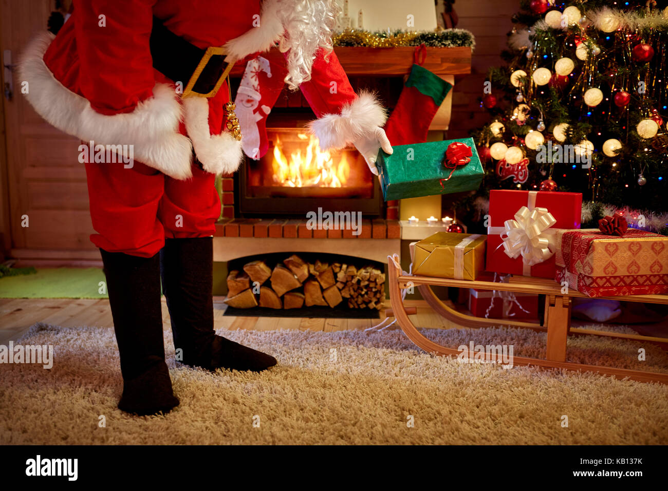 Christmas present from Santa Claus, merry Christmas Stock Photo - Alamy