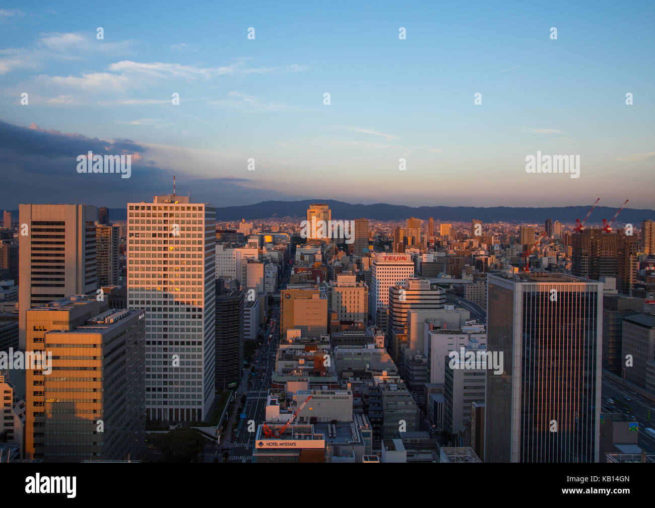 Aerial view osaka japan sunset hi-res stock photography and images - Alamy