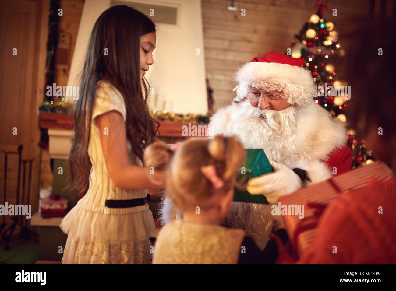 Children waiting for santa hi-res stock photography and images - Alamy