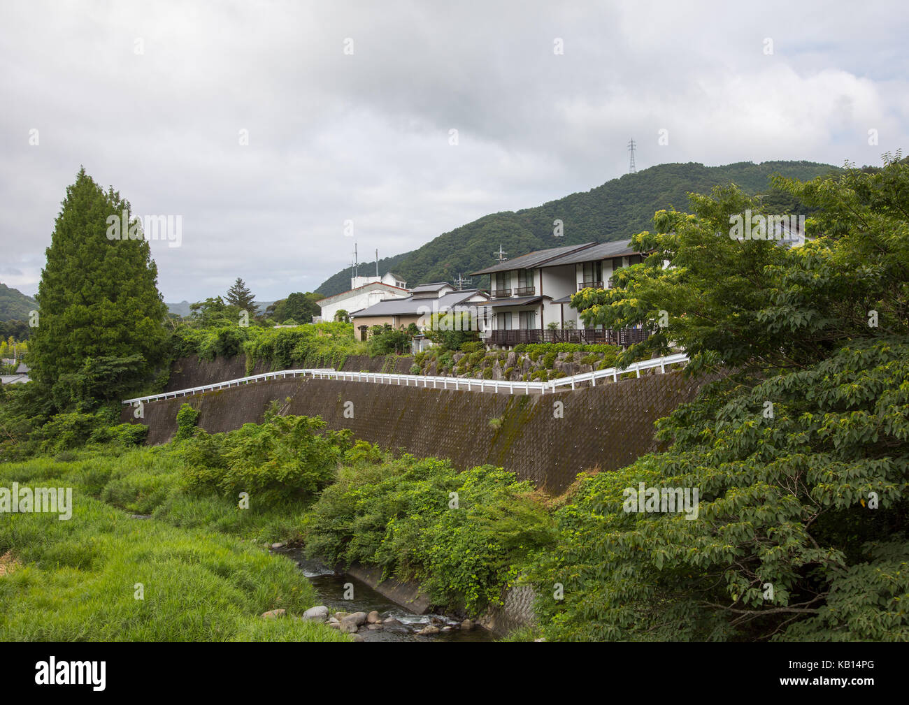 Houses in a countryside landscape, Izu peninsula, Izu, Japan Stock ...