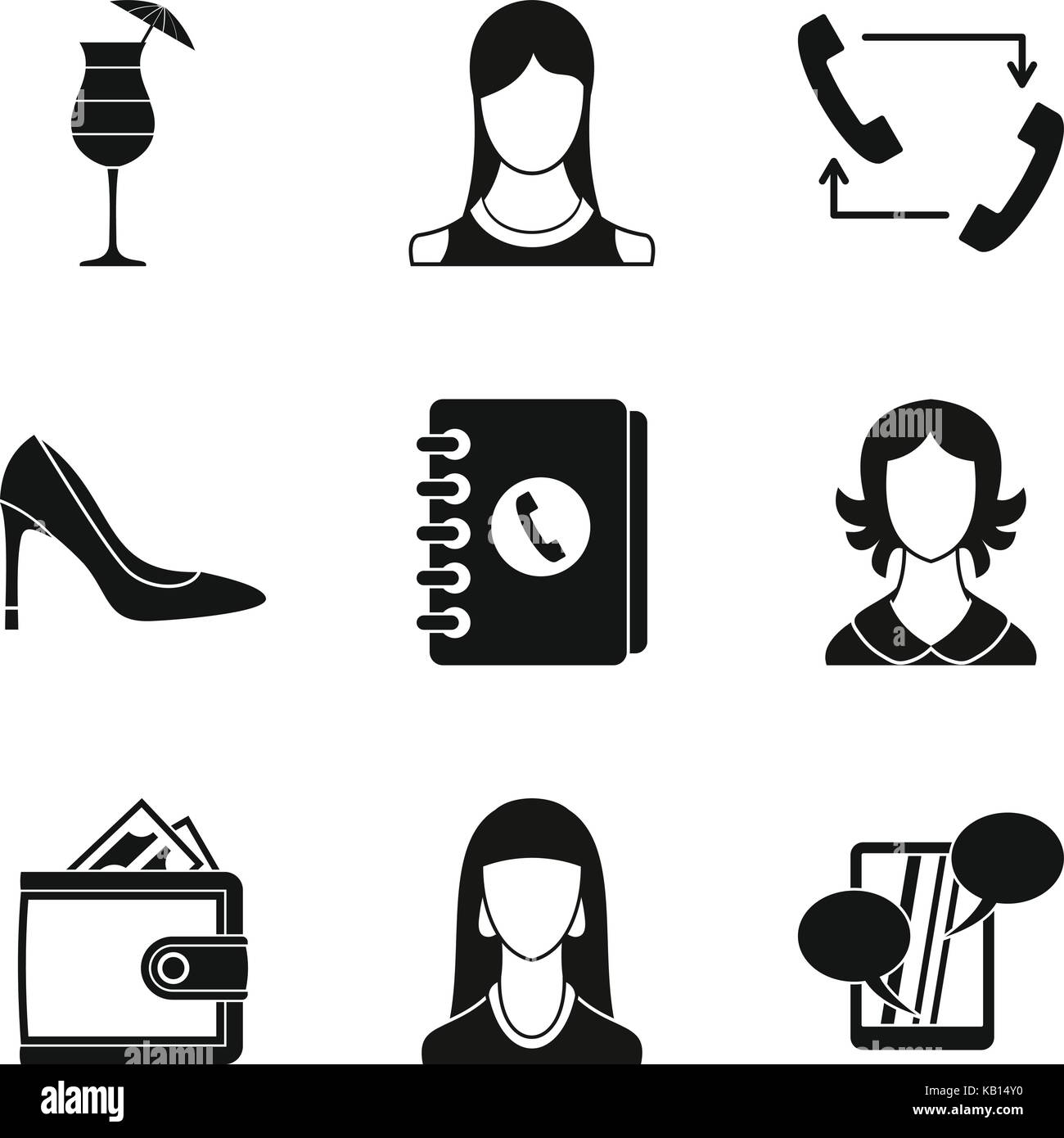 Secretary icons set, simple style Stock Vector Image & Art - Alamy