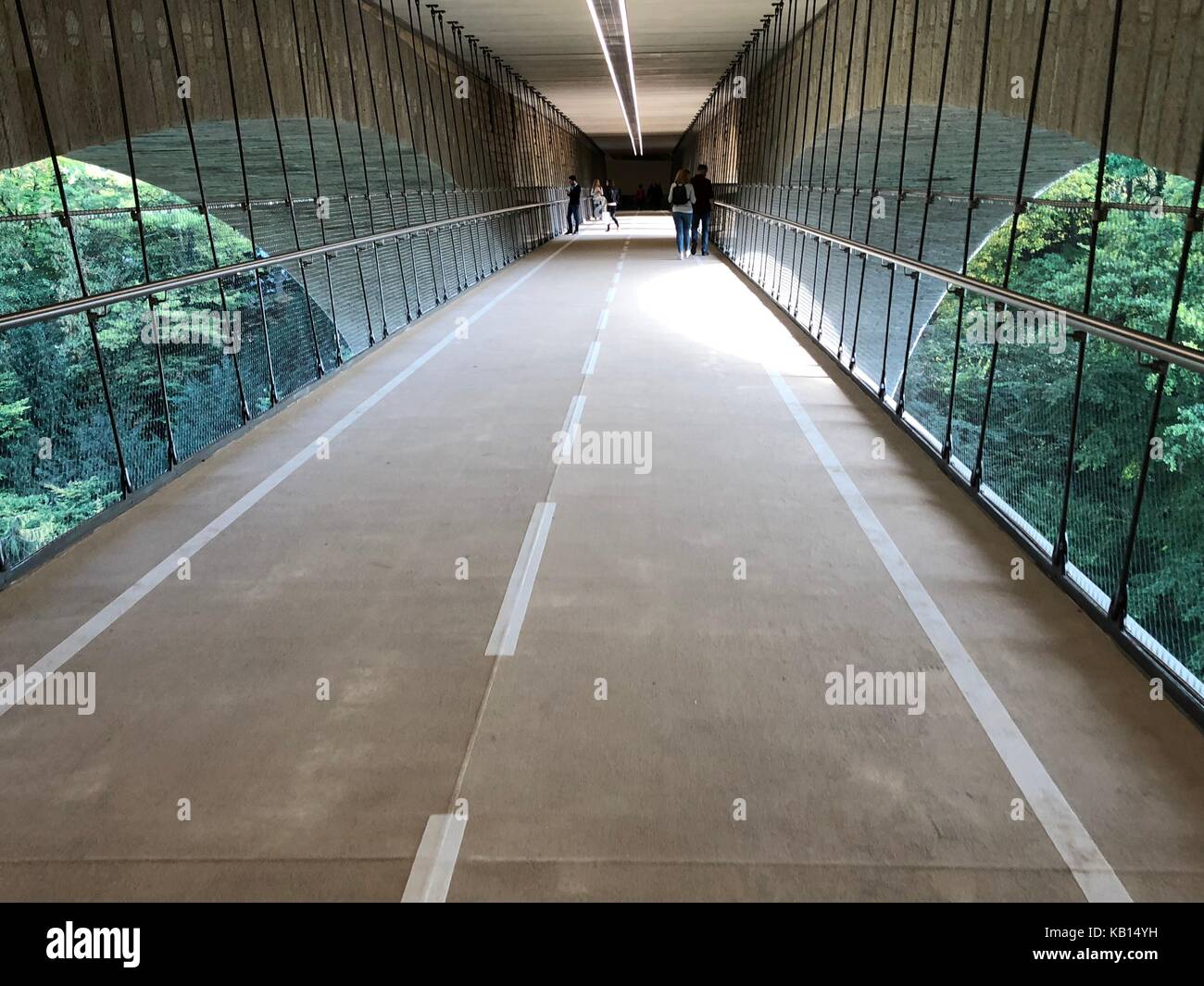 Wonderful suspended road under the Adolphe bridge in Luxembourg city ...