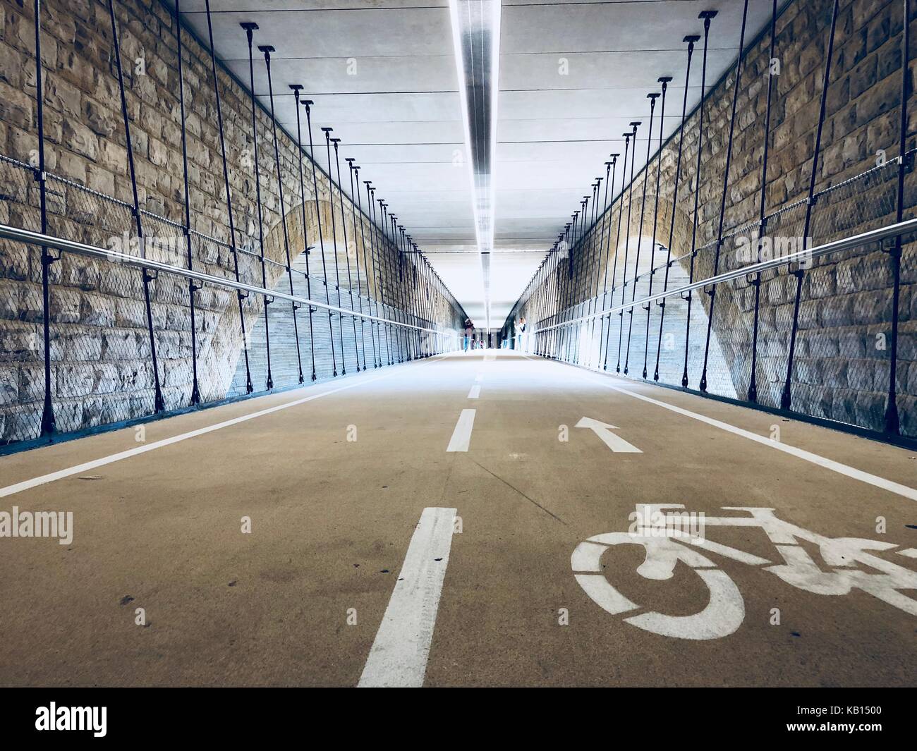 Wonderful suspended road under the Adolphe bridge in Luxembourg city ...