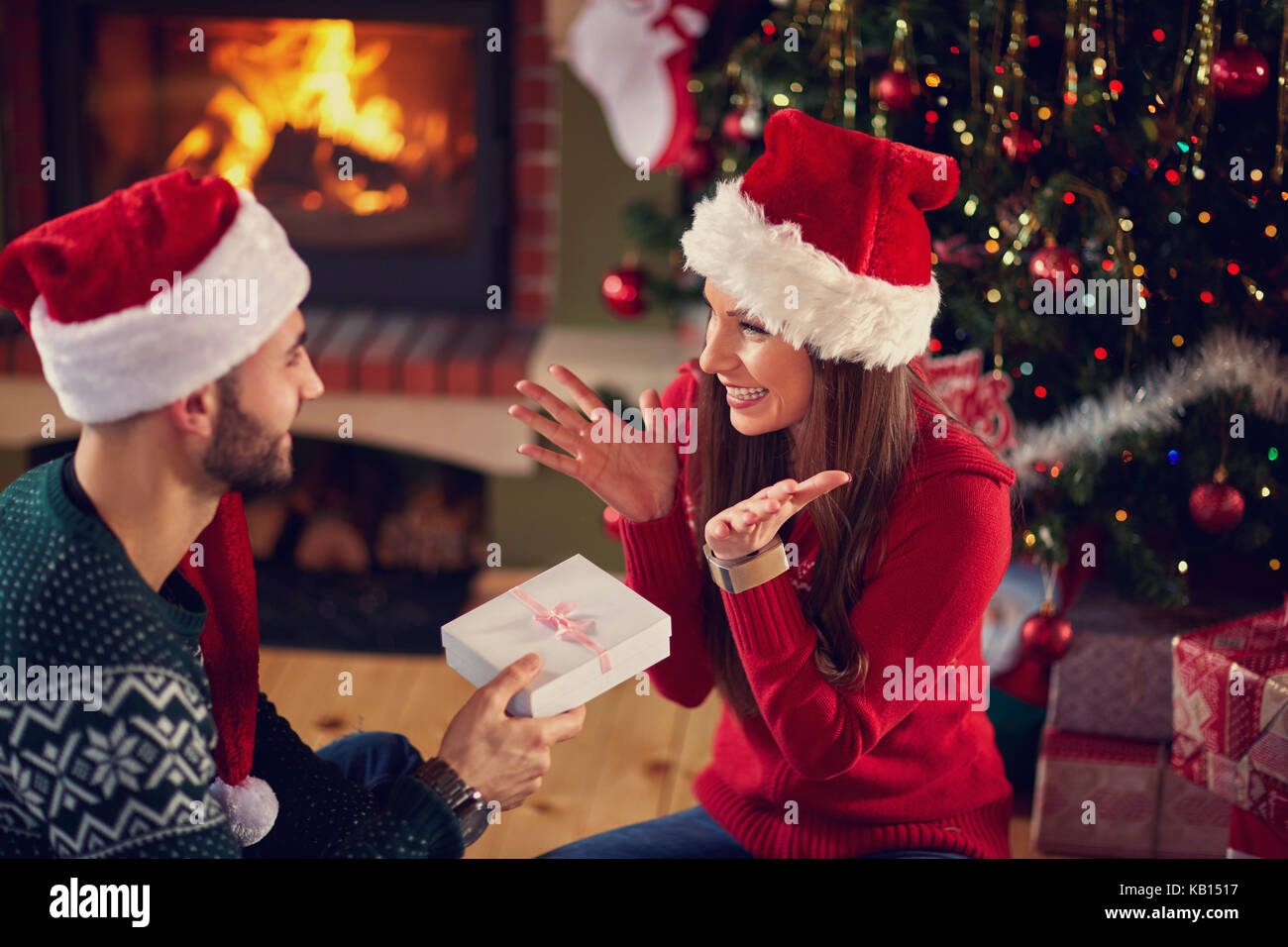 Gift surprise for Christmas Stock Photo - Alamy