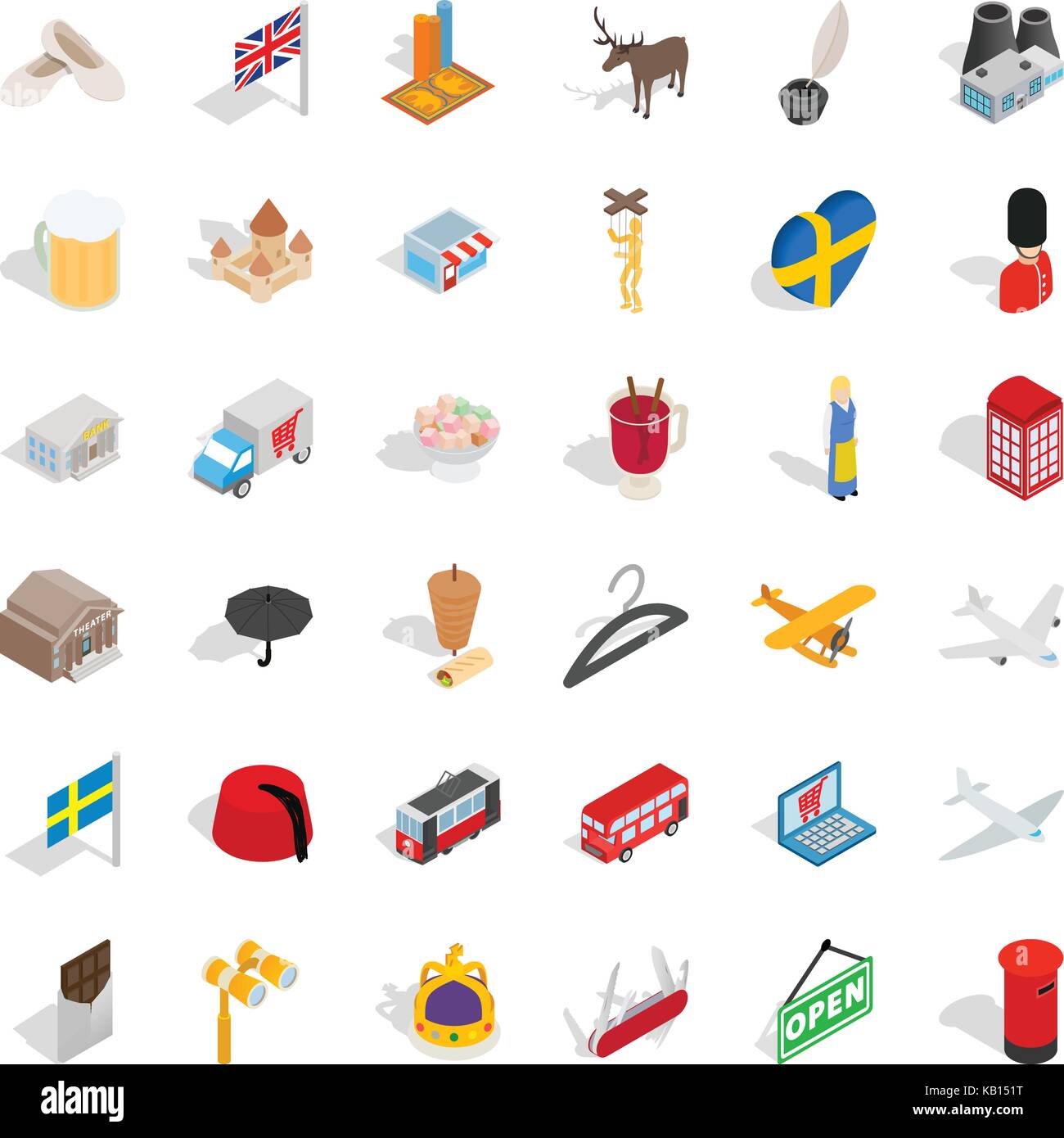 Country icons set, isometric style Stock Vector Image & Art - Alamy