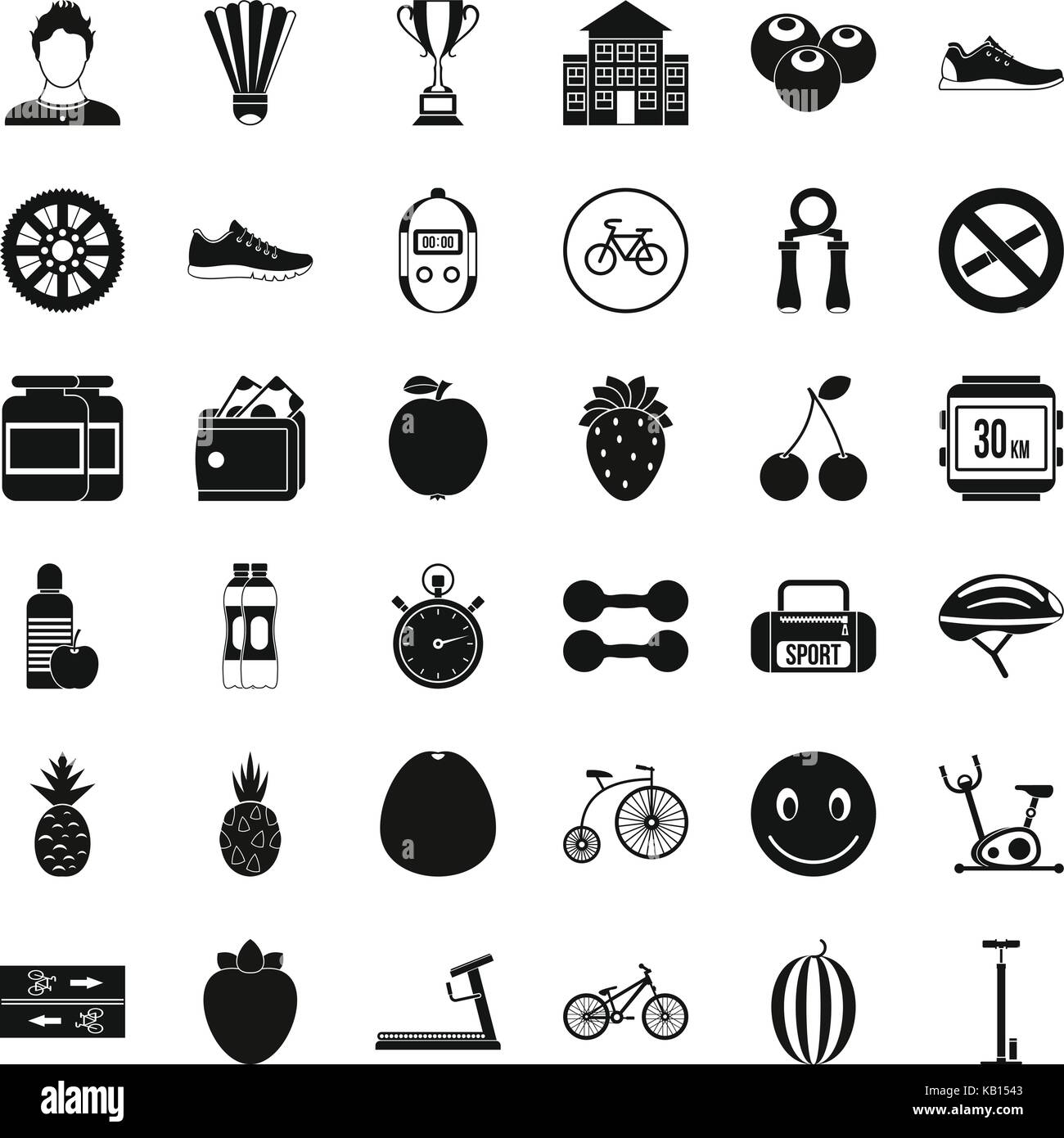 Strength icons set, simle style Stock Vector Image & Art - Alamy