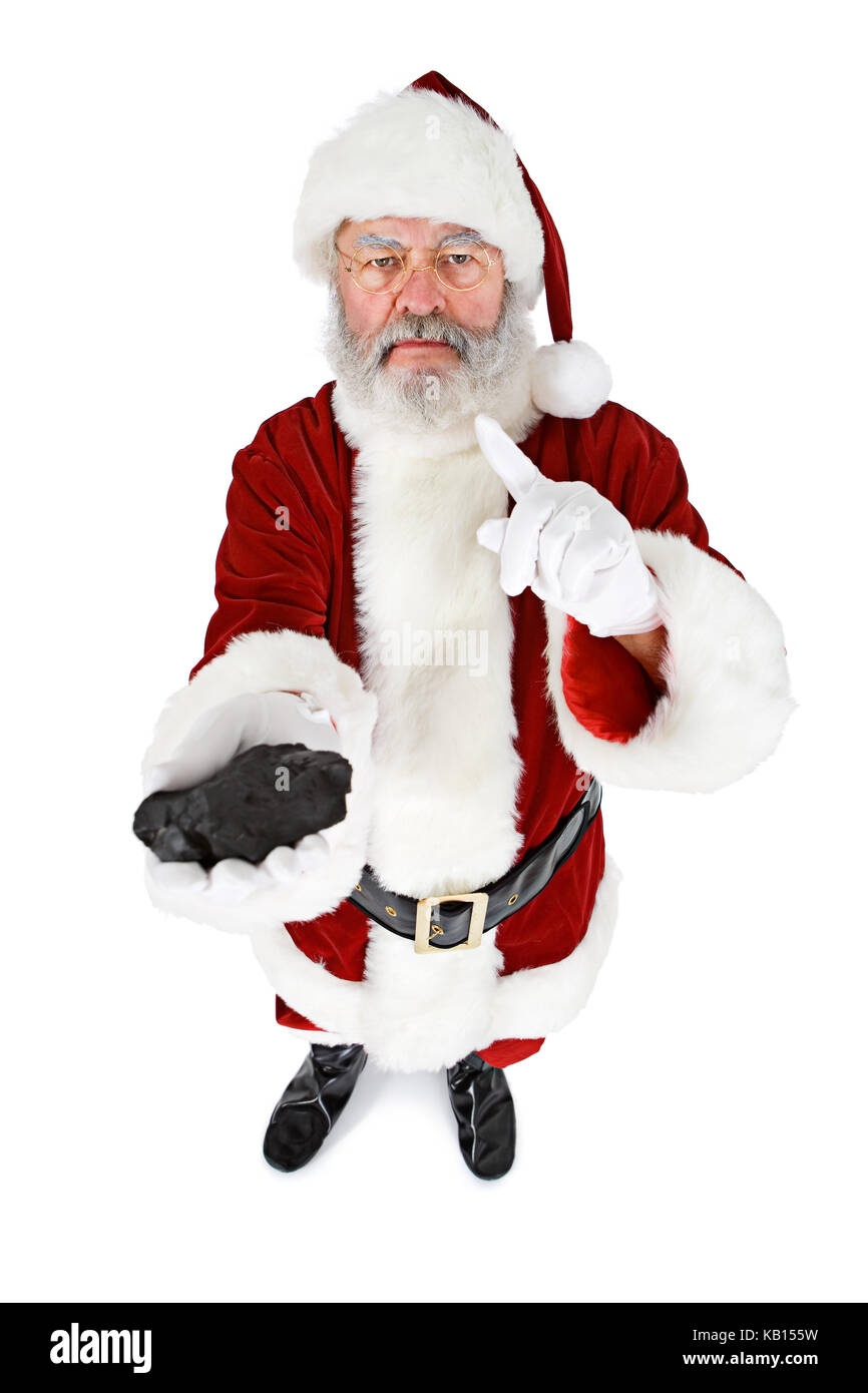 Series with a traditional American Santa Claus, isolated on a white ...