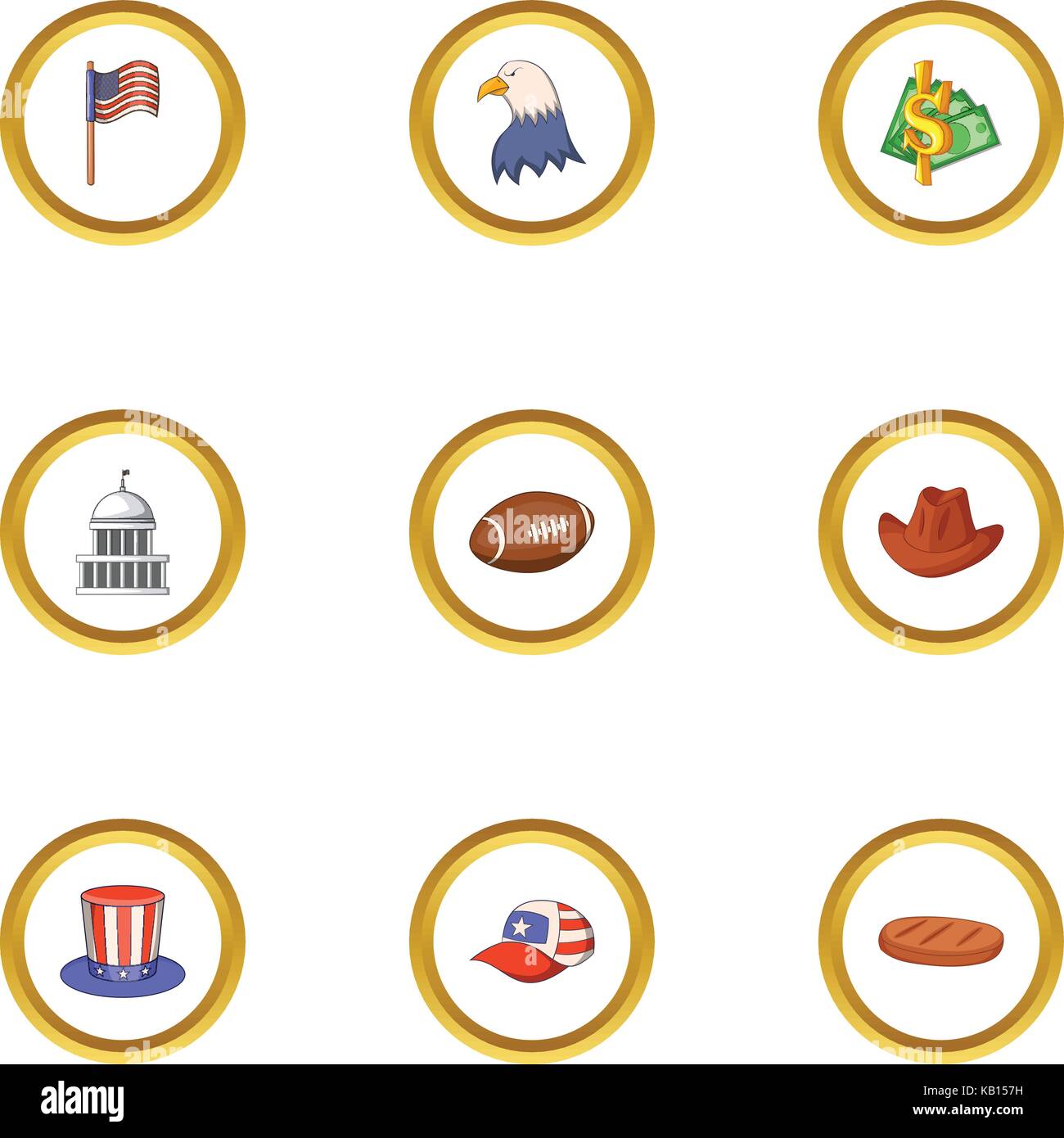 American icons set, cartoon style Stock Vector Image & Art - Alamy