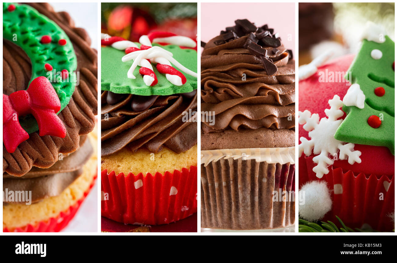 close up of decorated cupcake, collage Stock Photo - Alamy
