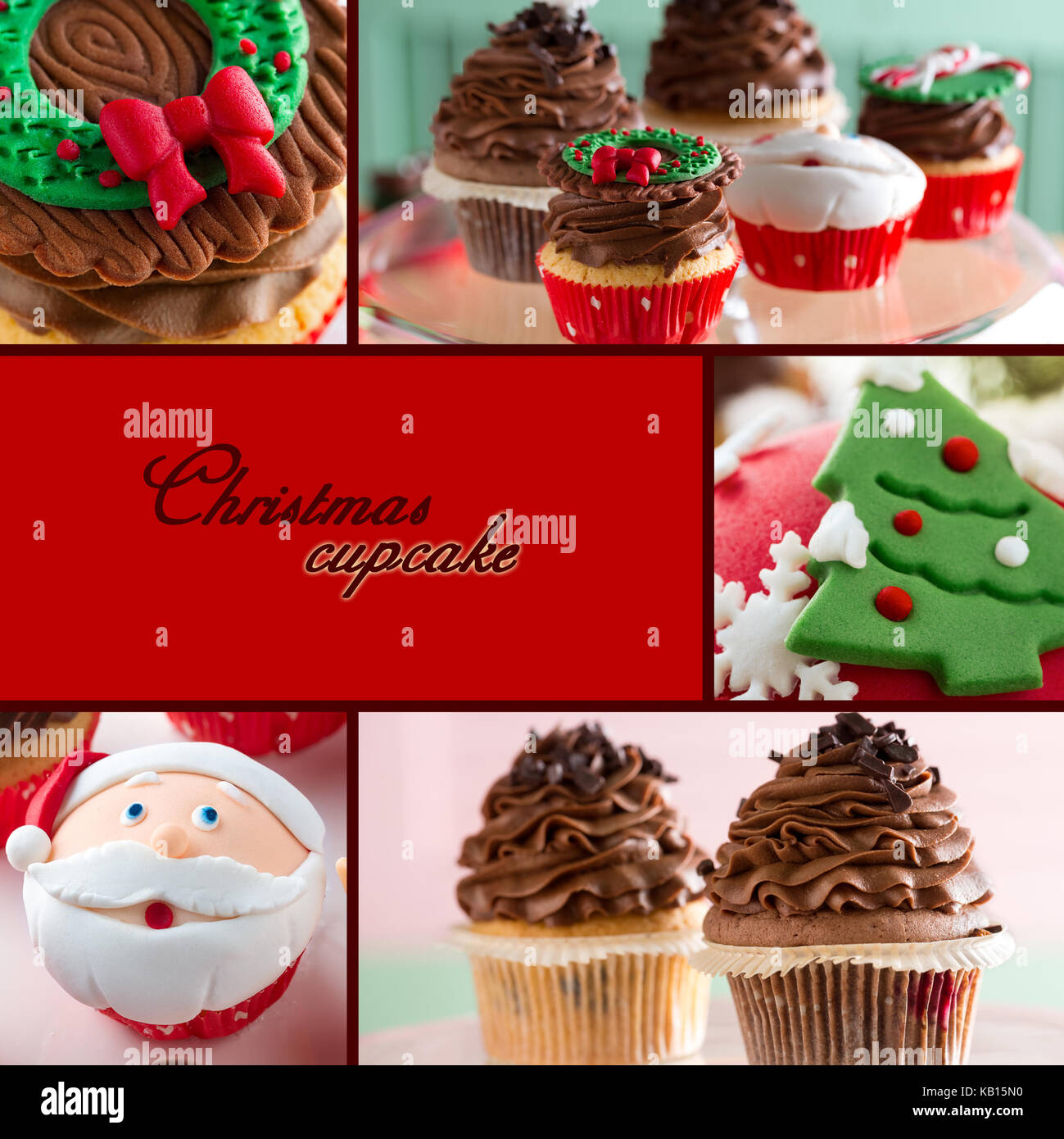 Collage of Christmas cupcake Stock Photo - Alamy