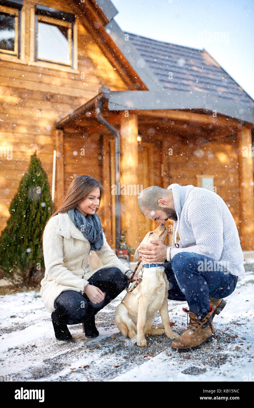 Love between dog and owner outdoor Stock Photo - Alamy