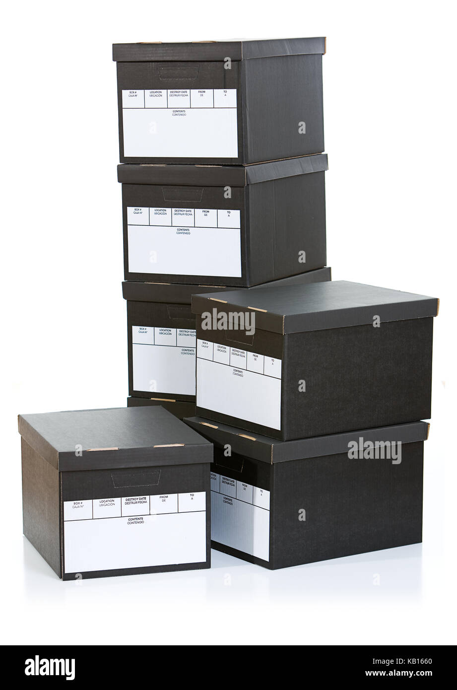 Typical office filing boxes on whitebackground Stock Photo - Alamy