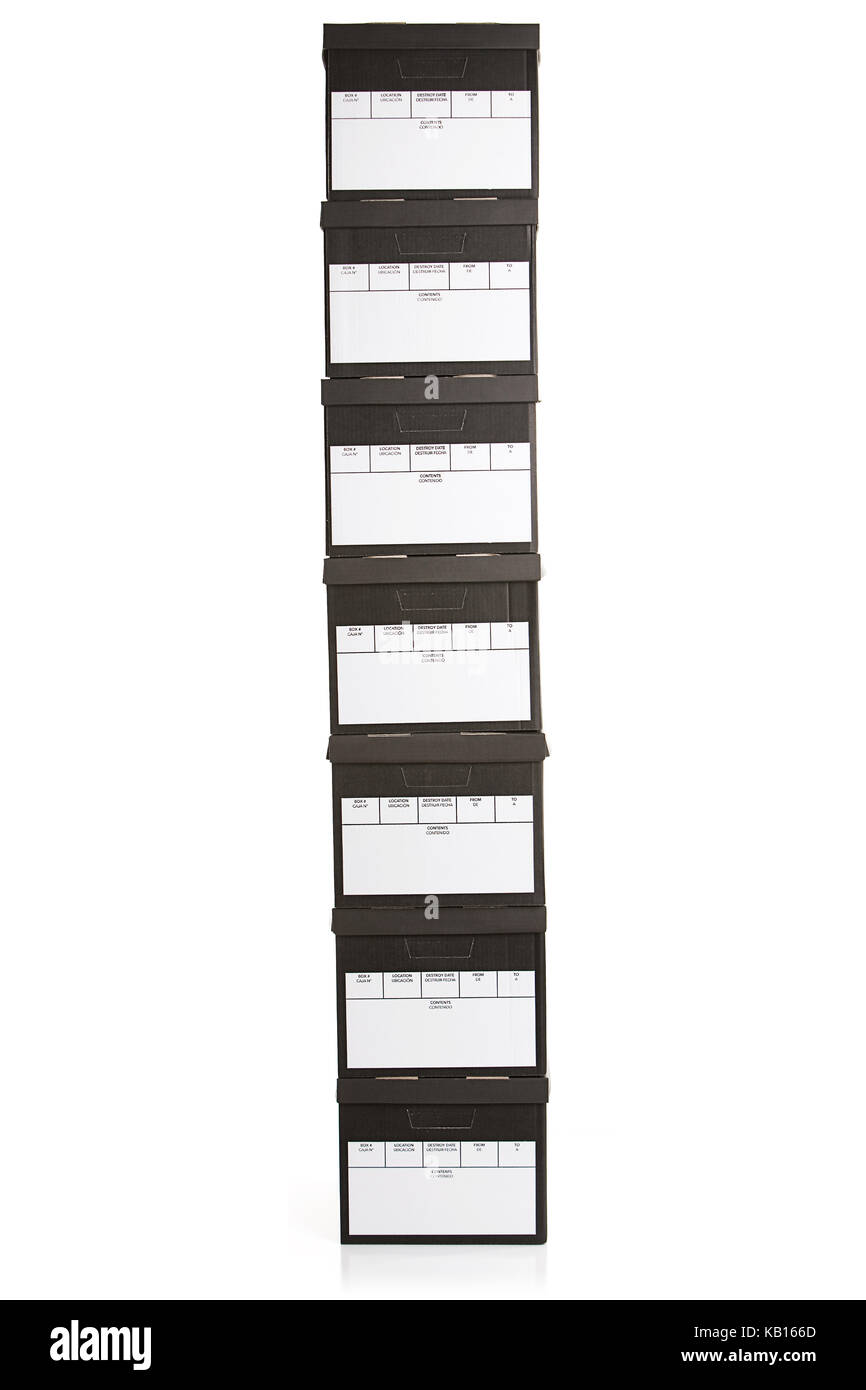 Typical office filing boxes on whitebackground Stock Photo - Alamy
