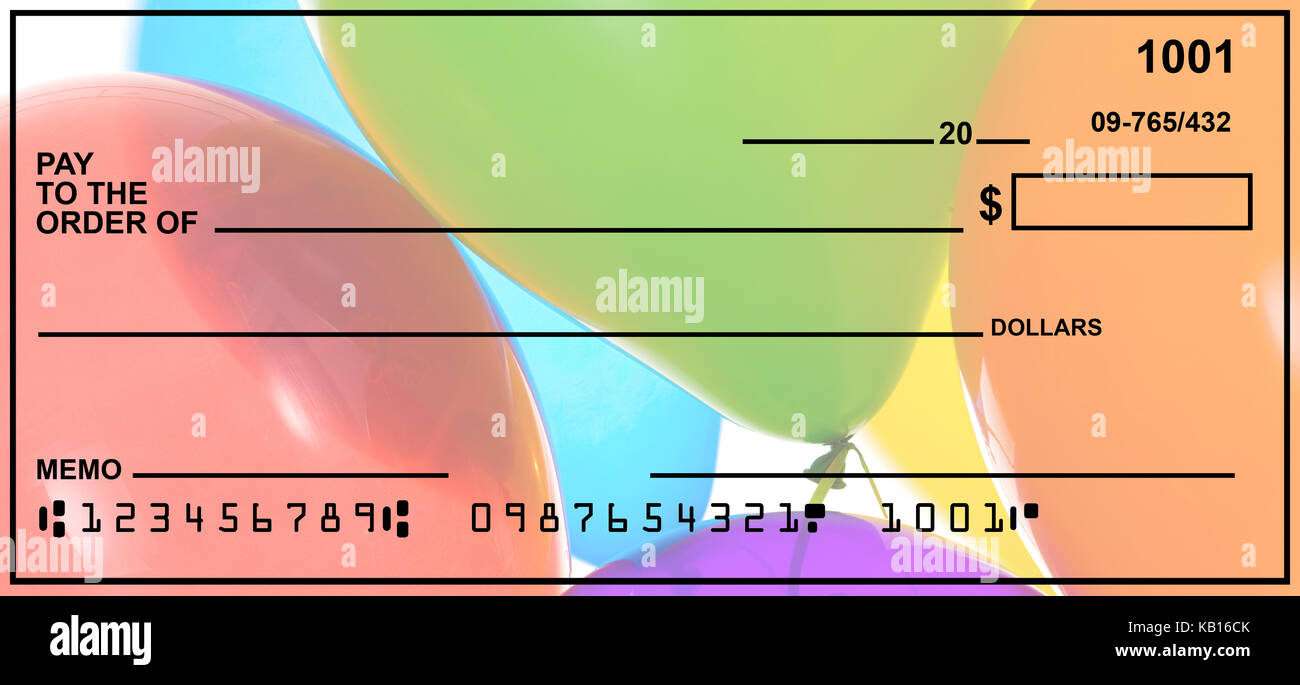 Blank personal check with a variety of backgrounds. Easy to drop in ...