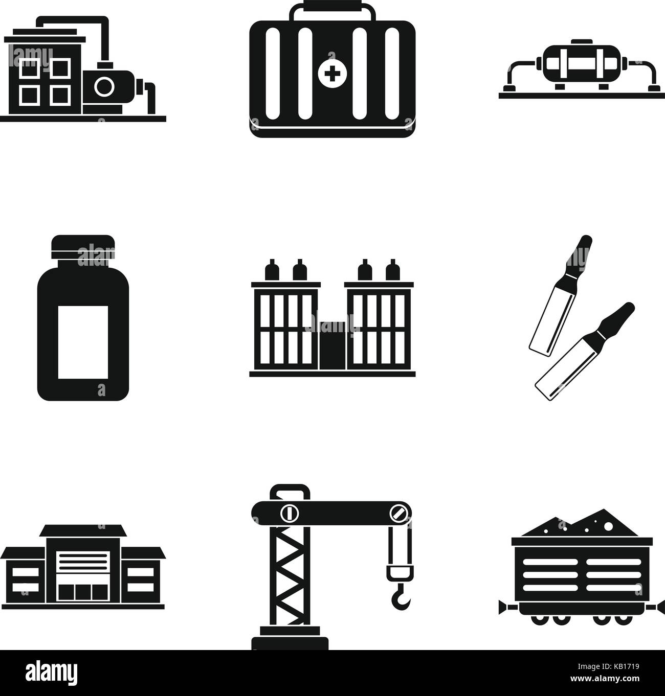 Processing factory icons set, simple style Stock Vector Image & Art - Alamy