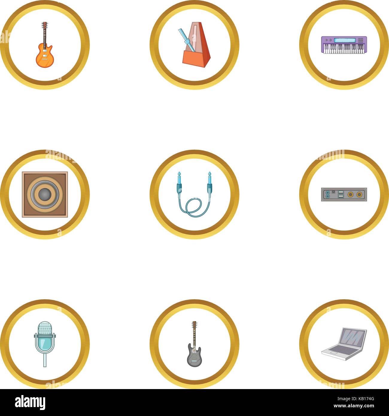 Music recording icons set, cartoon style Stock Vector Image & Art - Alamy