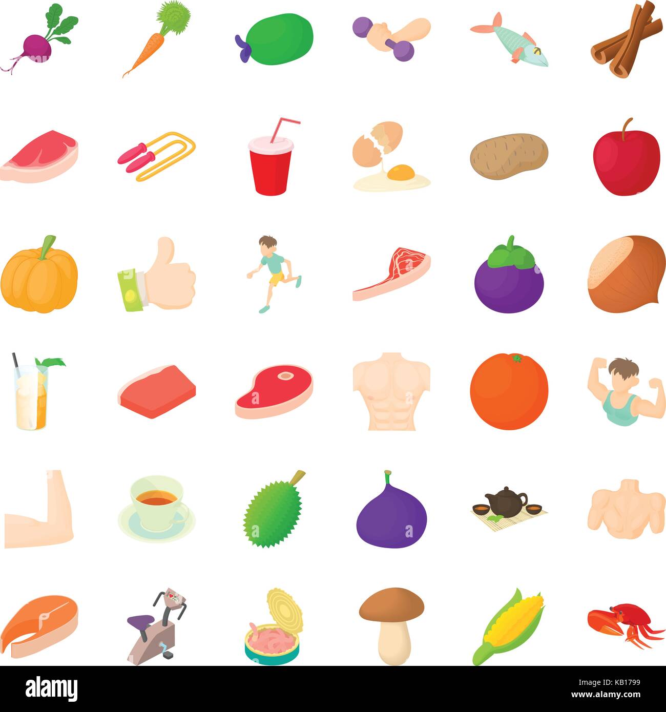 Exercise icons set, cartoon style Stock Vector Image & Art - Alamy