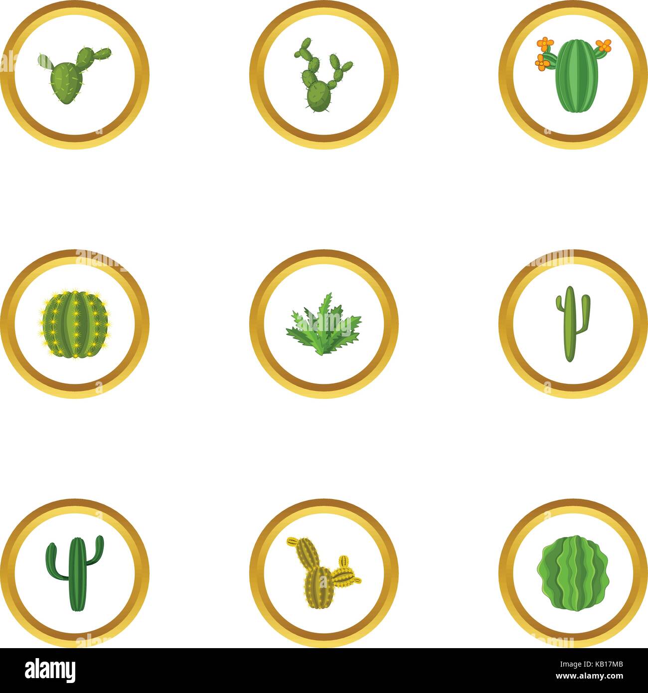 Cactus icons set, cartoon style Stock Vector Image & Art - Alamy