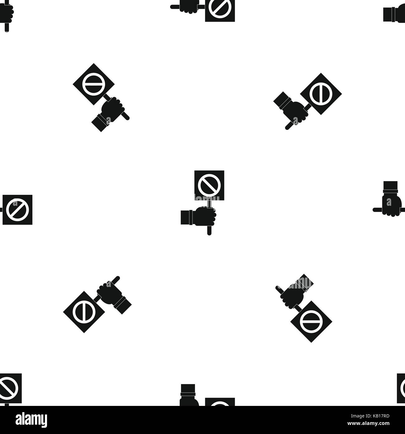 Hand showing stop signboard pattern seamless black Stock Vector Image ...