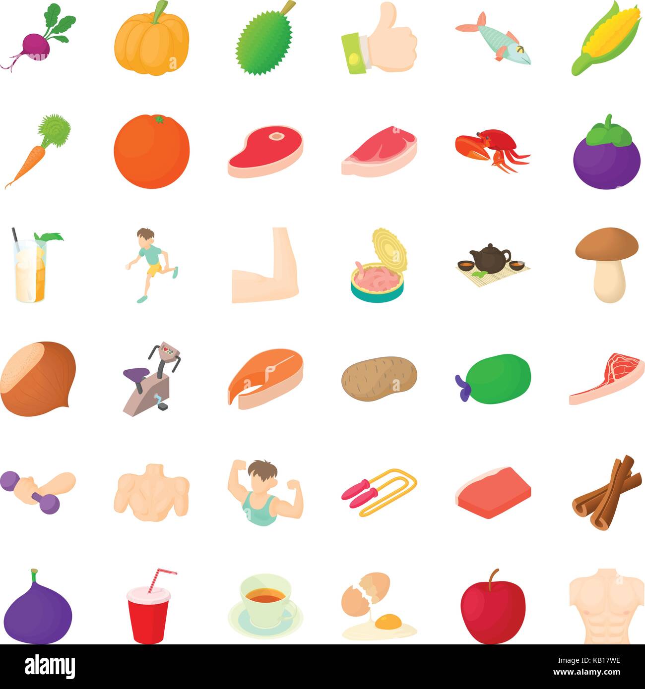 Slim icons set, cartoon style Stock Vector Image & Art - Alamy