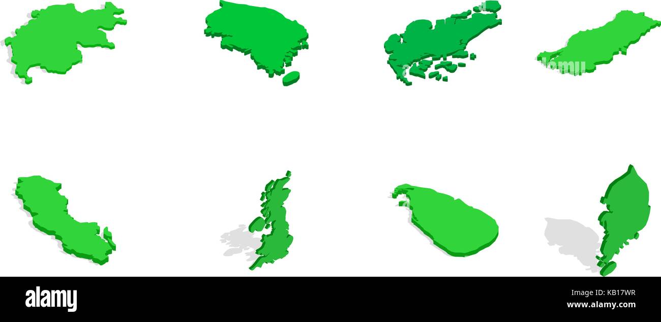 Country land icon set, isometric style Stock Vector Image & Art - Alamy