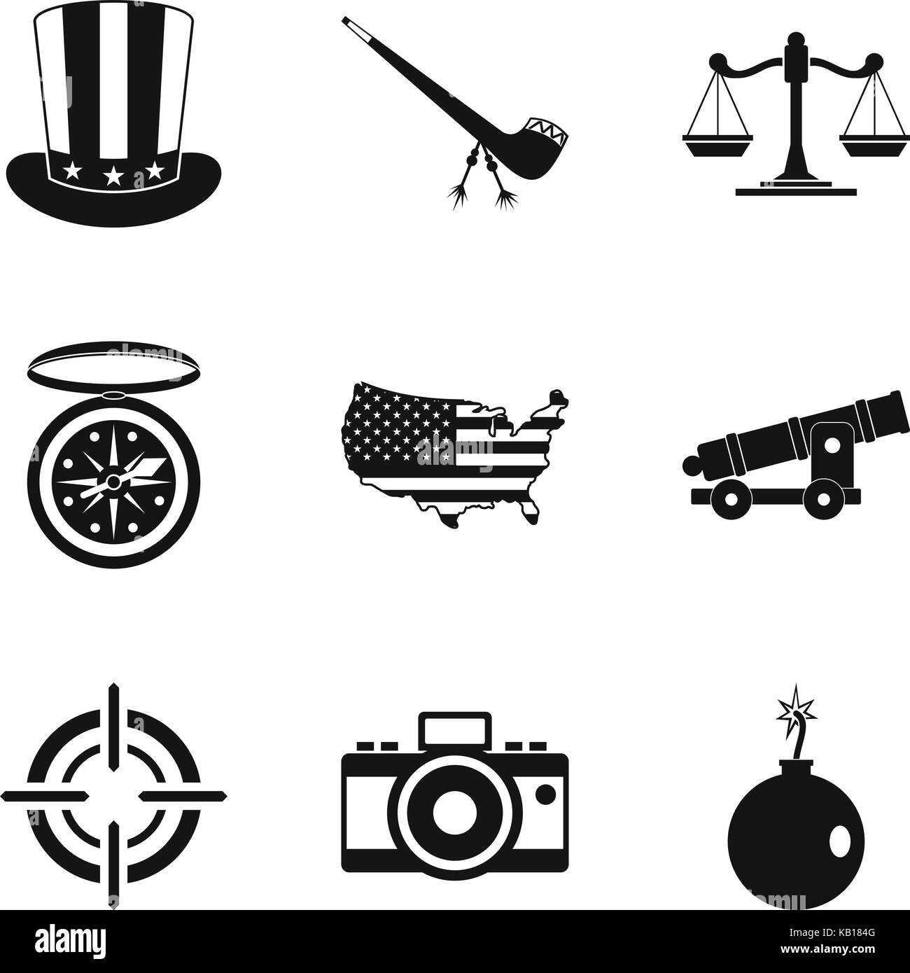 Freedom icons set, simple style Stock Vector Image & Art - Alamy