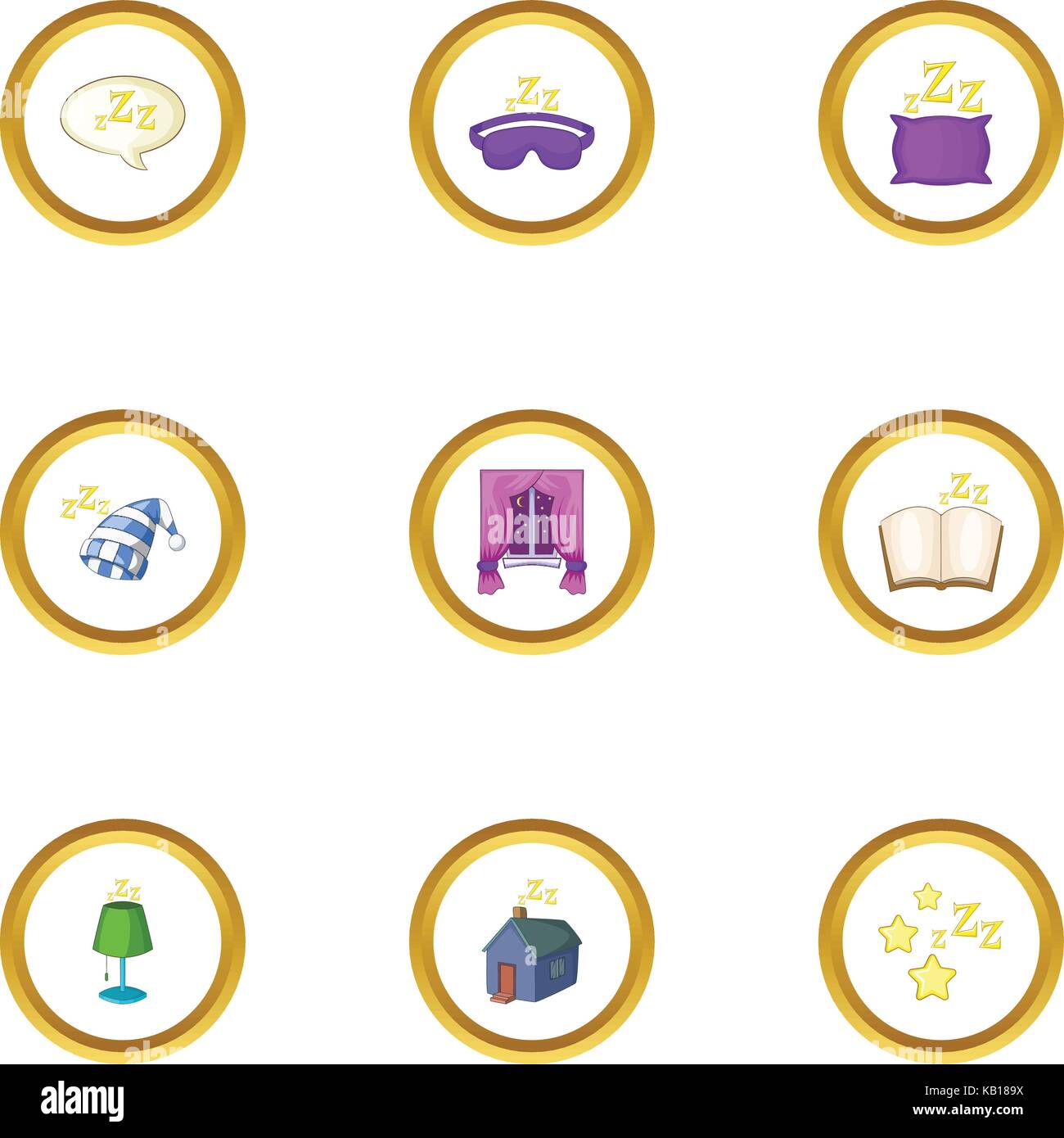 Sleep symbol icons set, cartoon style Stock Vector Image & Art - Alamy