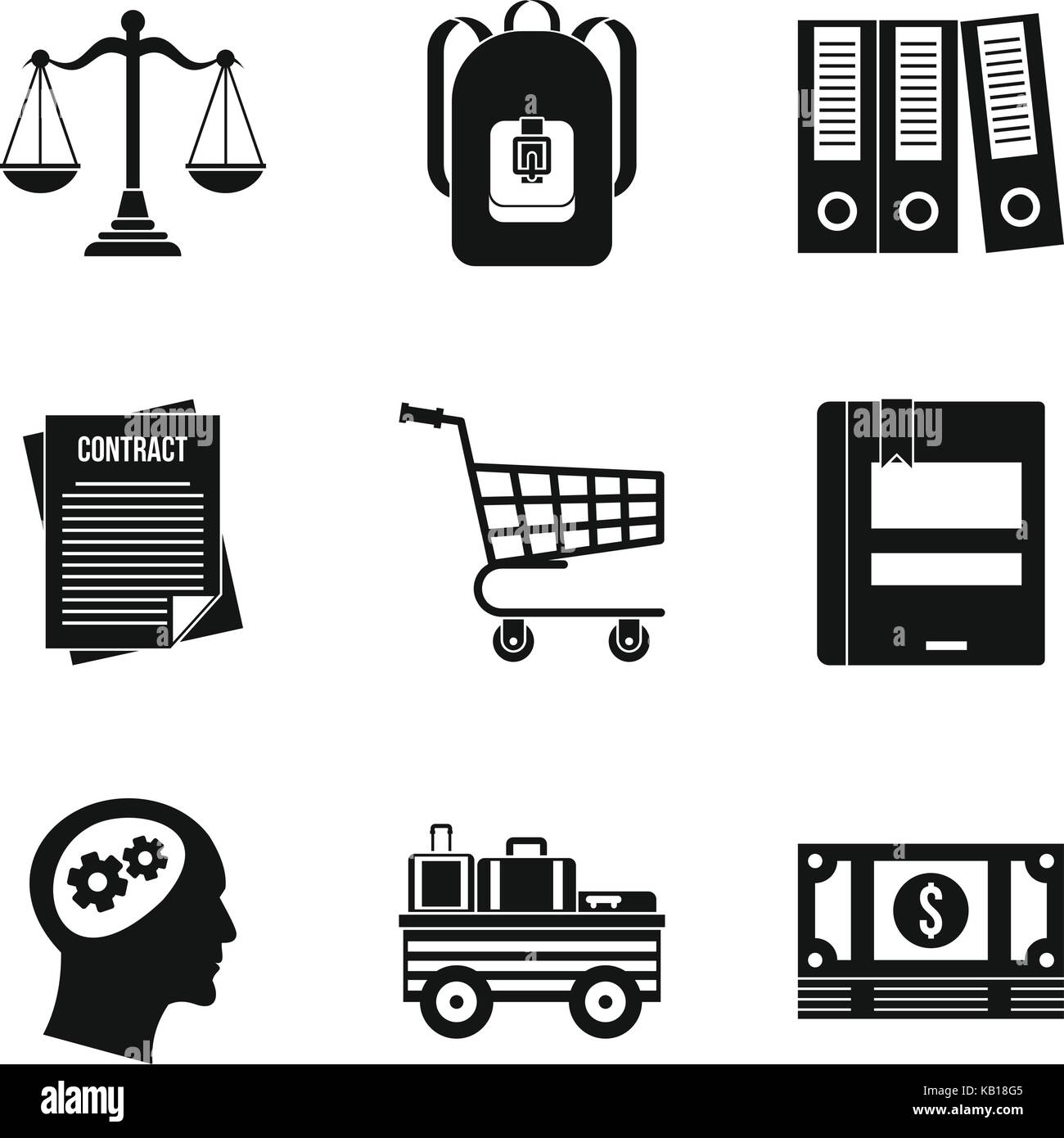 Satchel icons set, simple style Stock Vector Image & Art - Alamy