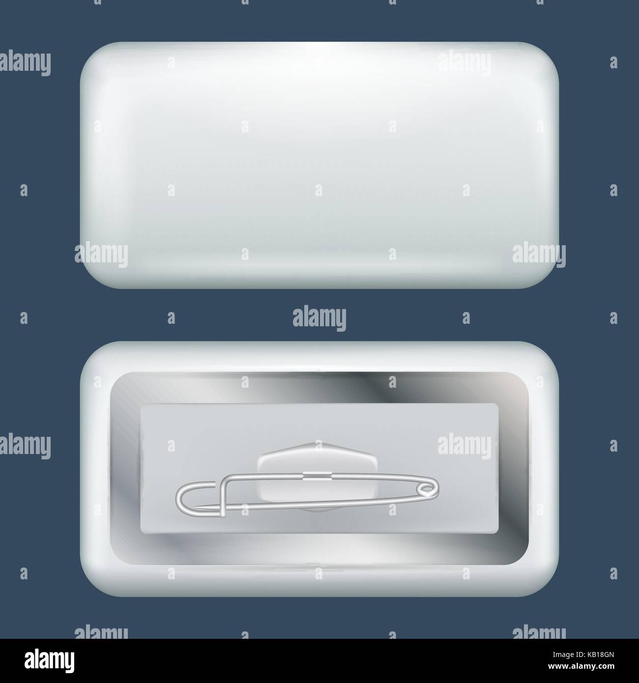 Rectangular badge mockup, realistic style Stock Vector Image & Art - Alamy