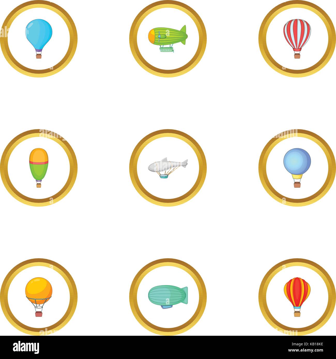 Types of airship icons set, cartoon style Stock Vector Image & Art - Alamy