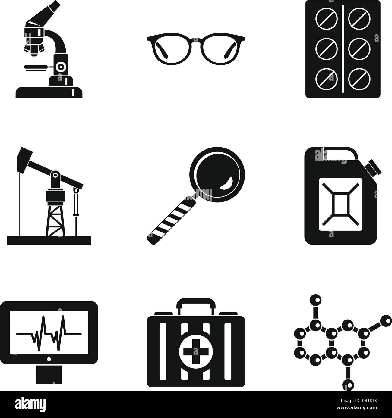Extraction of energy icons set, simple style Stock Vector Image & Art ...