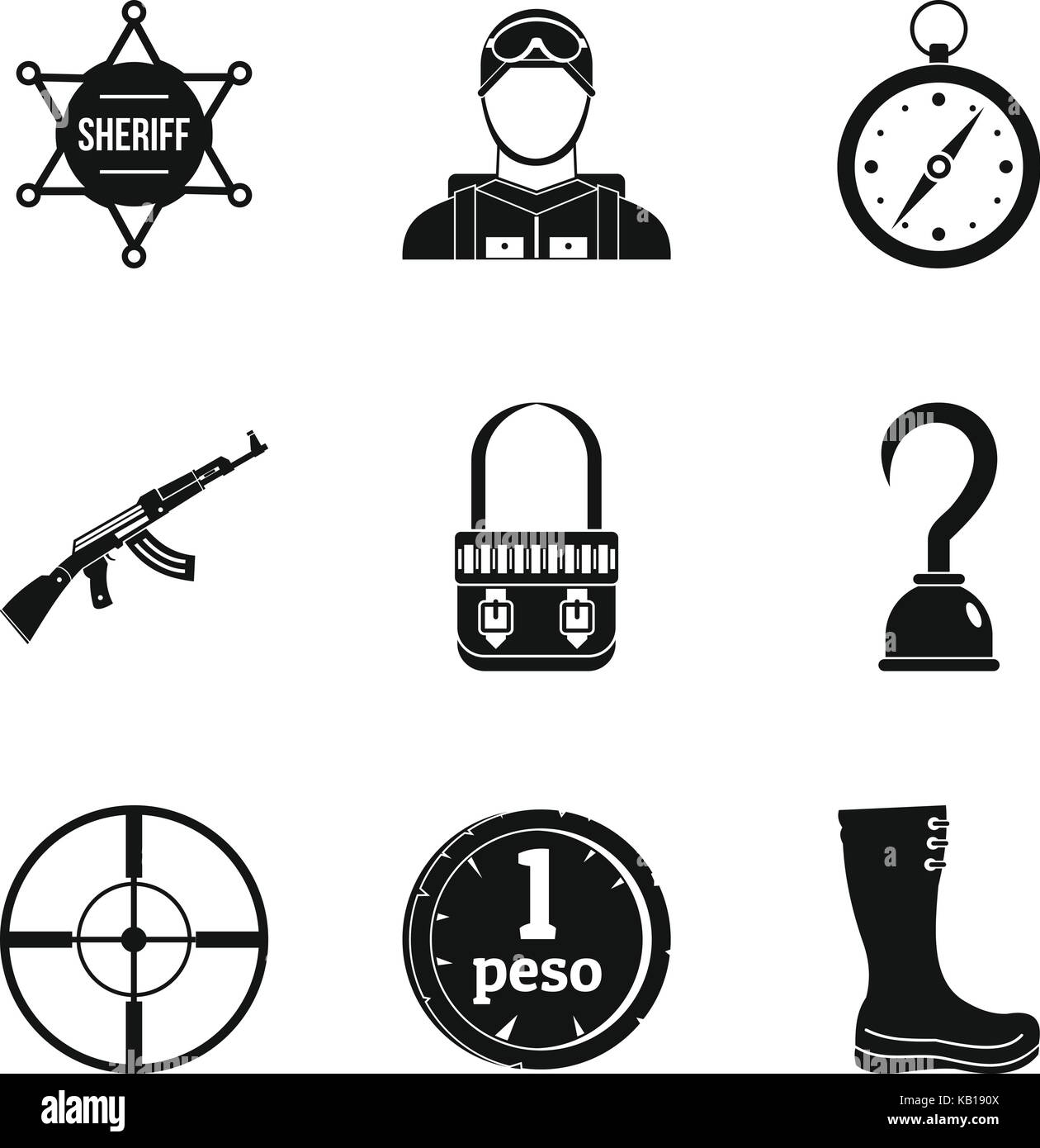 Police stuff icons set, simple style Stock Vector Image & Art - Alamy