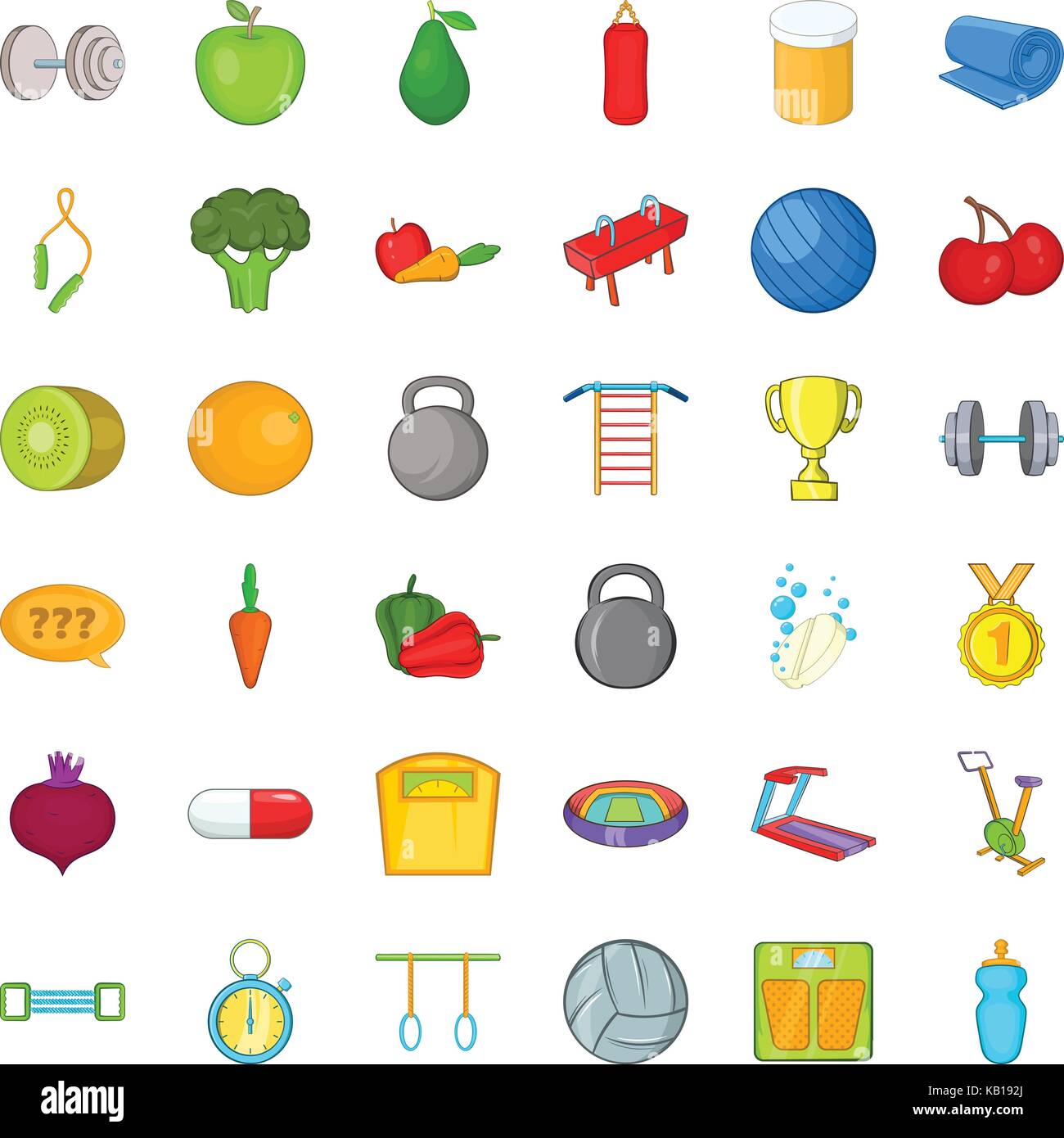 Jumping icons set, cartoon style Stock Vector Image & Art - Alamy