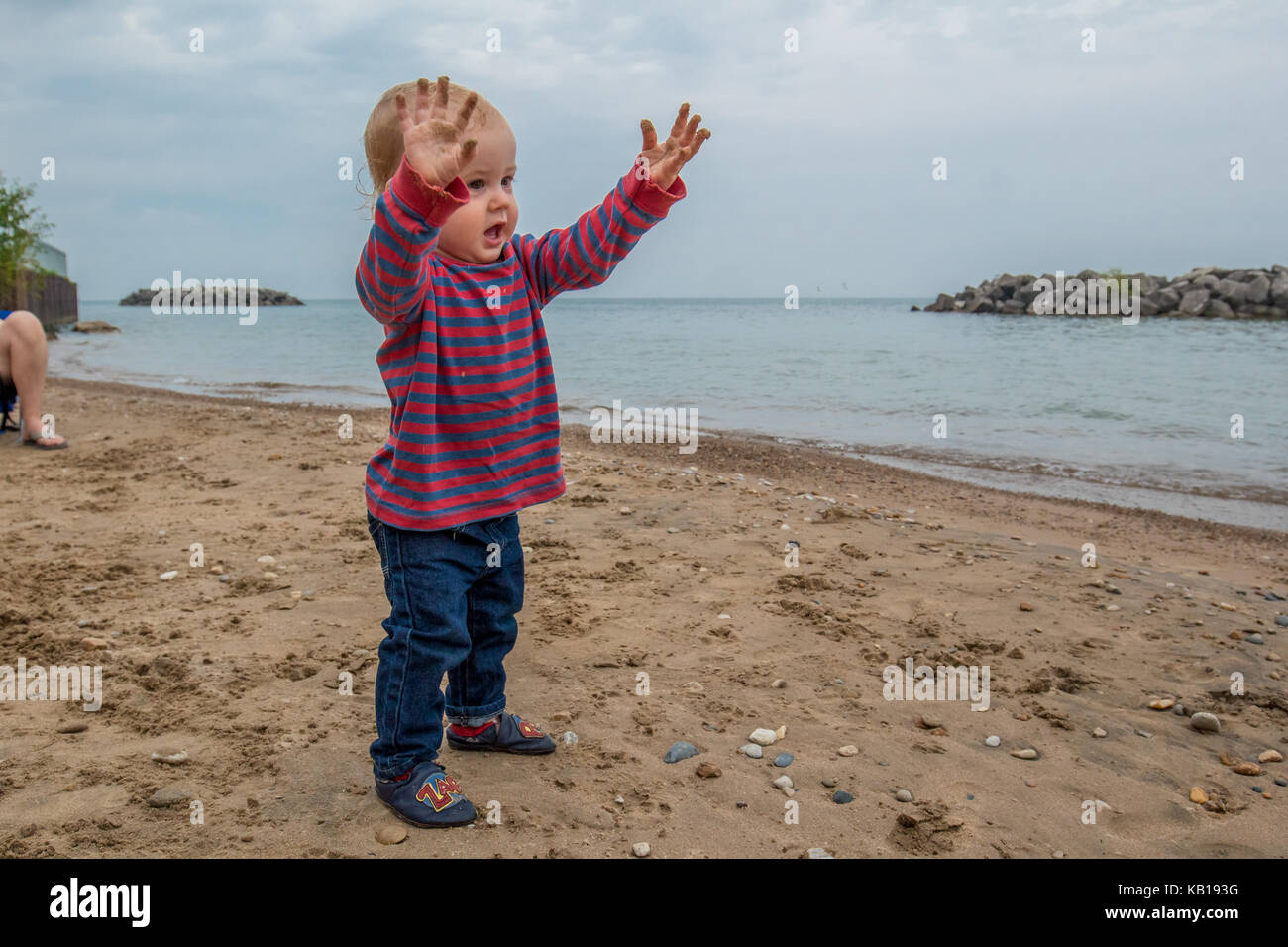Kids swim beach hi-res stock photography and images - Alamy