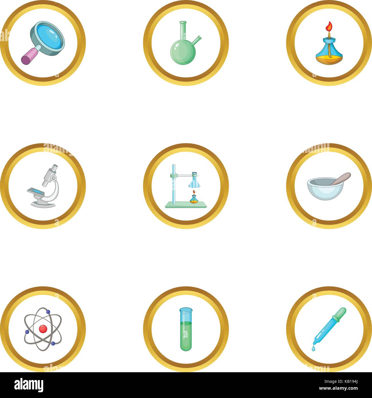Chemistry science icons set, cartoon style Stock Vector Image & Art - Alamy