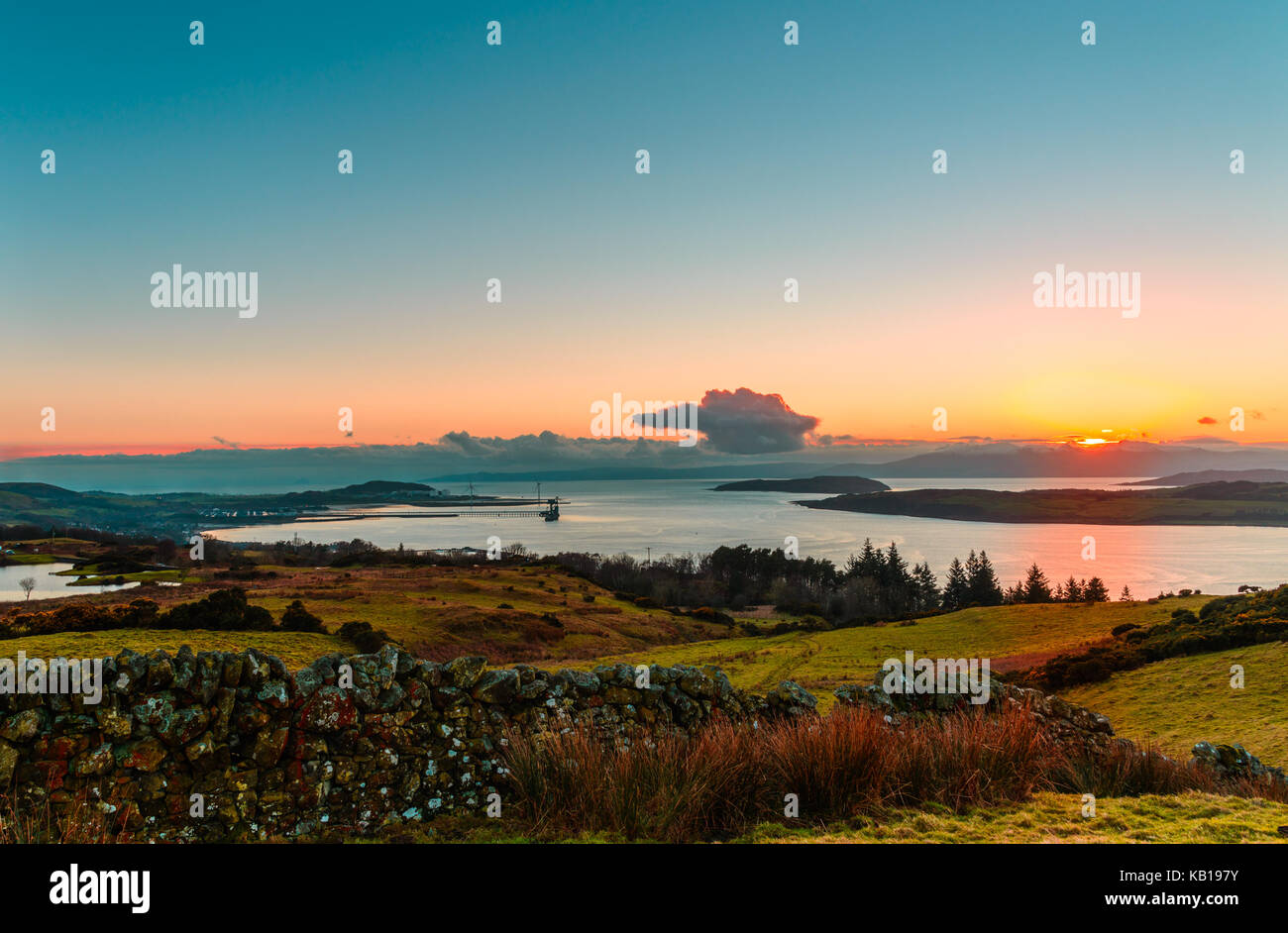 From Largs Hillside accross to Arran Scotlans Stock Photo - Alamy