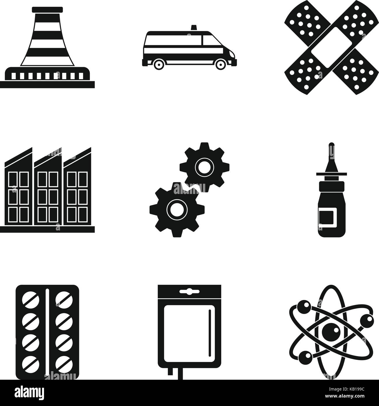 Chemical factory icons set, simple style Stock Vector Image & Art - Alamy